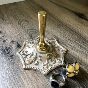 Vintage Ring Holder Ring Display Jewelry Organizer Brass Finial ...