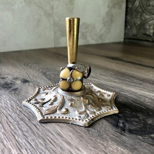 Vintage Ring Holder Ring Display Jewelry Organizer Brass Finial ...