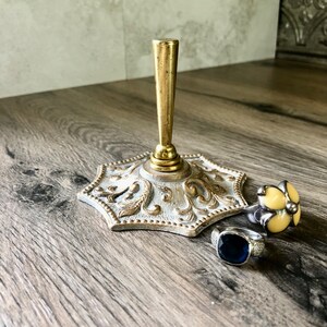 Vintage Ring Holder Ring Display Jewelry Organizer Brass Finial ...
