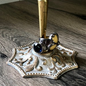 Vintage Ring Holder Ring Display Jewelry Organizer Brass Finial ...
