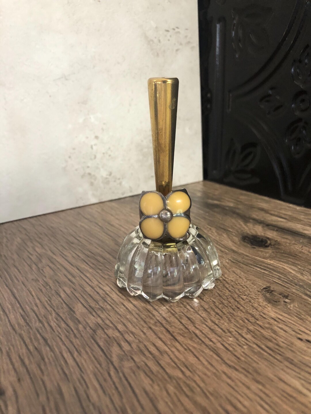 Vintage Glass Ring Holder Ring Display Ring Dish Jewelry Holder Brass ...