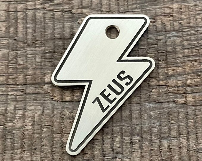 Lightning Bolt Dog Tag, Thunder Pet ID Tag, Cat ID Tag, Custom Dog Tags ...