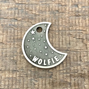 Moon Pet ID Tag, Luna Dog Tag, Personalized Dog Tag, Custom Dog Tags ...