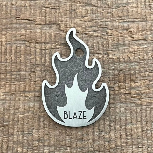Flame Dog Tag - Etsy