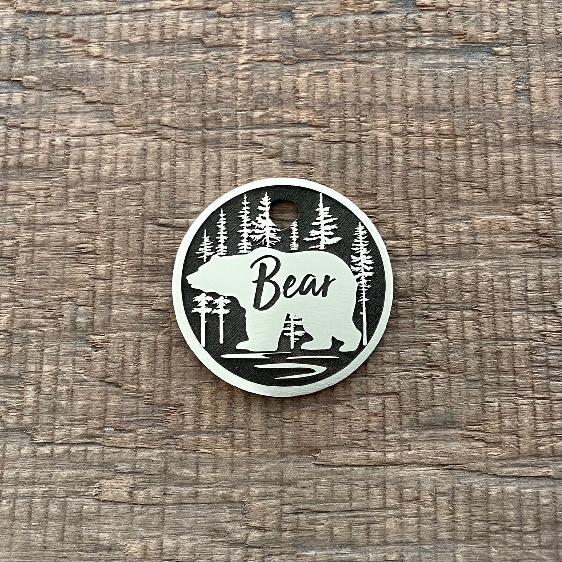 Bear Dog Tag, Pet ID Tag, Personalized Brass Dog Tag, Dog ID Tag ...