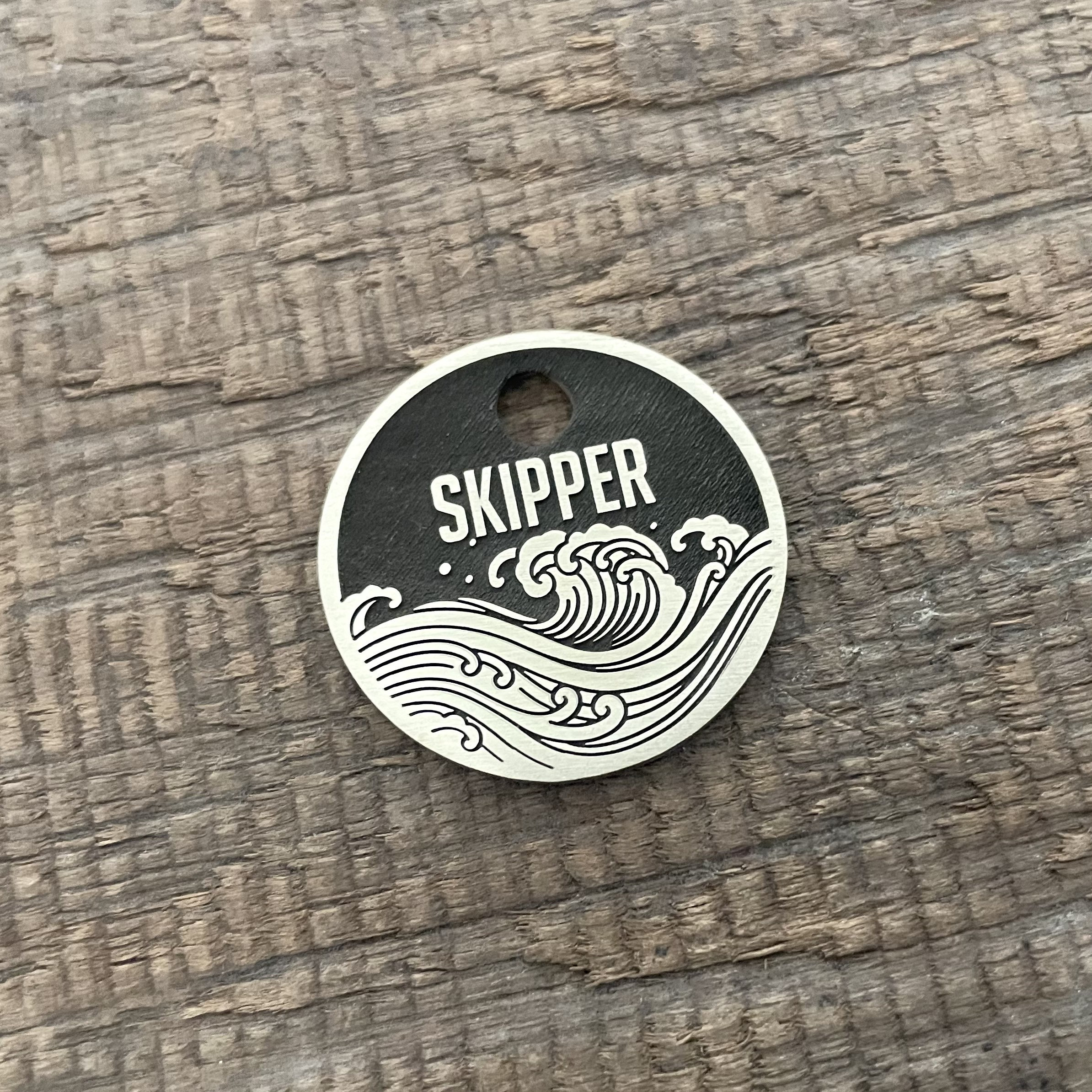 Ocean/waves Dog Tag, Beach Pet ID Tag, Personalized Dog Tag, Custom Dog ...