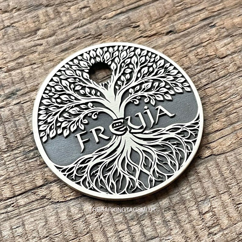 Tree of Life Dog Tag, Celtic Tree, Viking Pet ID Tag, Fantasy Cat ID ...