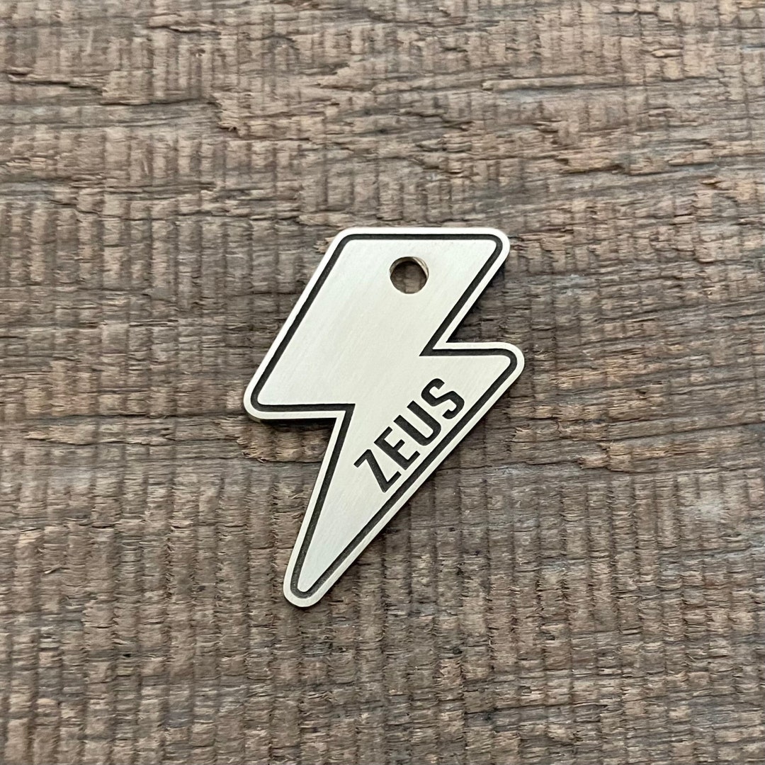 Lightning Bolt Dog Tag, Thunder Pet ID Tag, Cat ID Tag, Custom Dog Tags ...