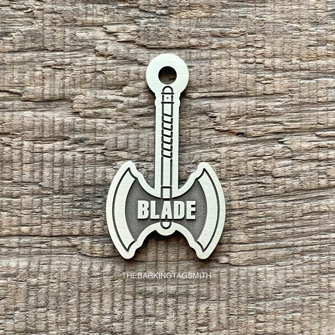 Double-bladed Axe Dog Tag, Battle Axe Pet ID Tag, Viking, Celtic - Etsy UK