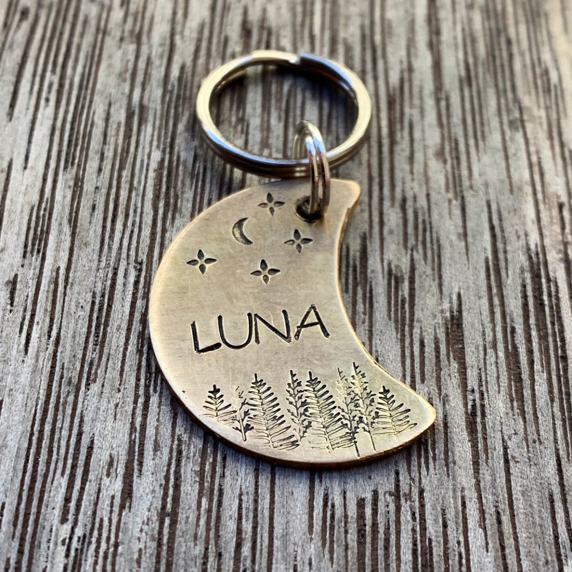 Personalised Custom Moon Shape Pet Tag Hand Made Dog Tag New | Etsy