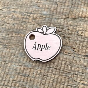 Apple Dog Tag, Pet ID Tag, Personalized Dog Tag, Microchip Pet Tag ...