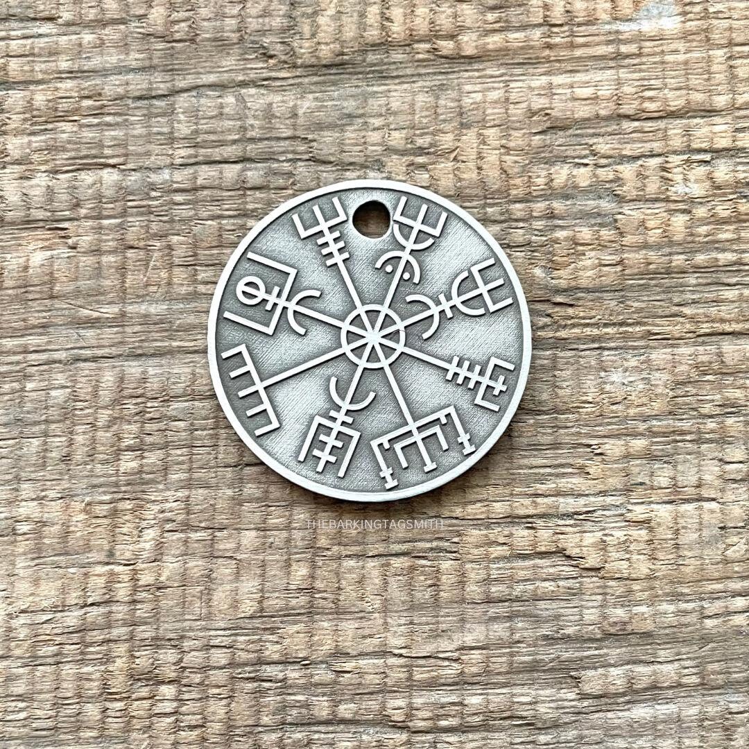 Viking Vegvisir Pet Tag, Compass Pet ID Tag, Norse ID Tag - Etsy