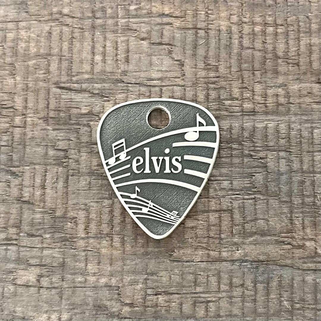 Music Dog Tag, Guitar Pick Pet ID Tag, Plectrum, Personalized Dog Tag ...