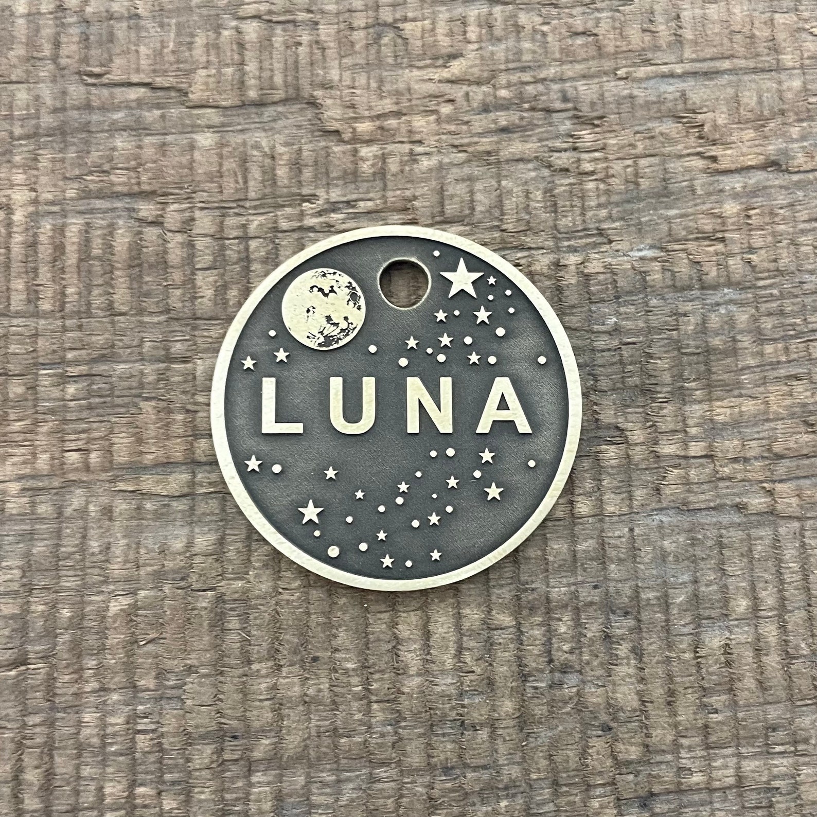 Luna Dog Tag Pet ID Tag Personalized Dog Tag Microchip Pet - Etsy