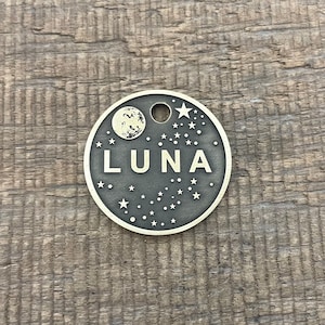 Luna Dog Tag, Pet ID Tag, Personalized Dog Tag, Microchip Pet Tag ...