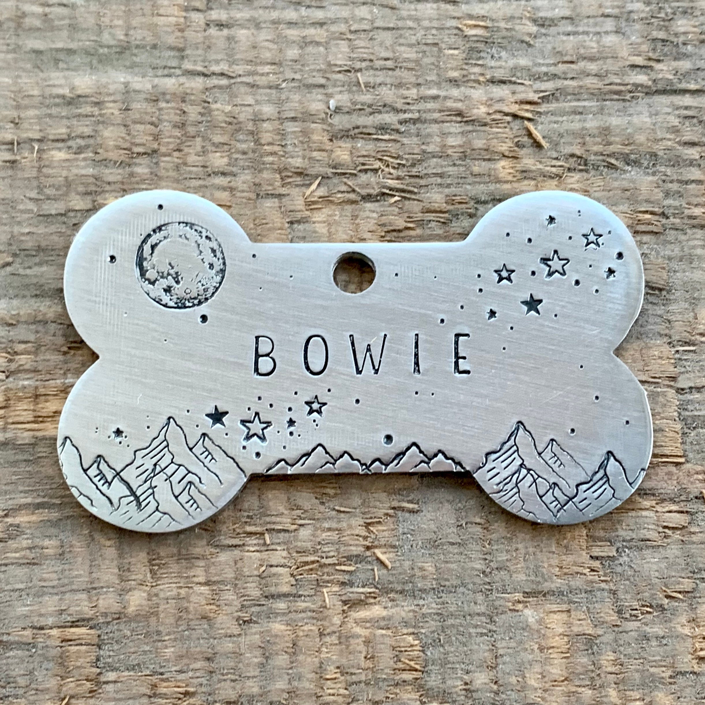 Thick Brass Bone ID Tag Bone Dog Tag Personalised Pet Tag | Etsy