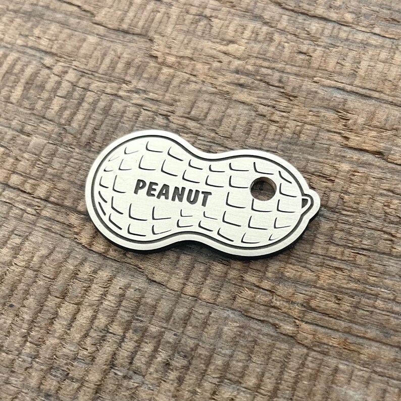 Peanut Dog Tag Peanut Shape Pet ID Tag Cat ID Tag Custom - Etsy