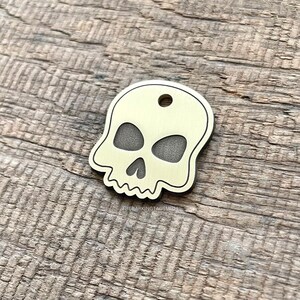 Skull Dog Tag, Spooky Pet ID Tag, Custom Dog Tags, Dog Collar Tag - Etsy
