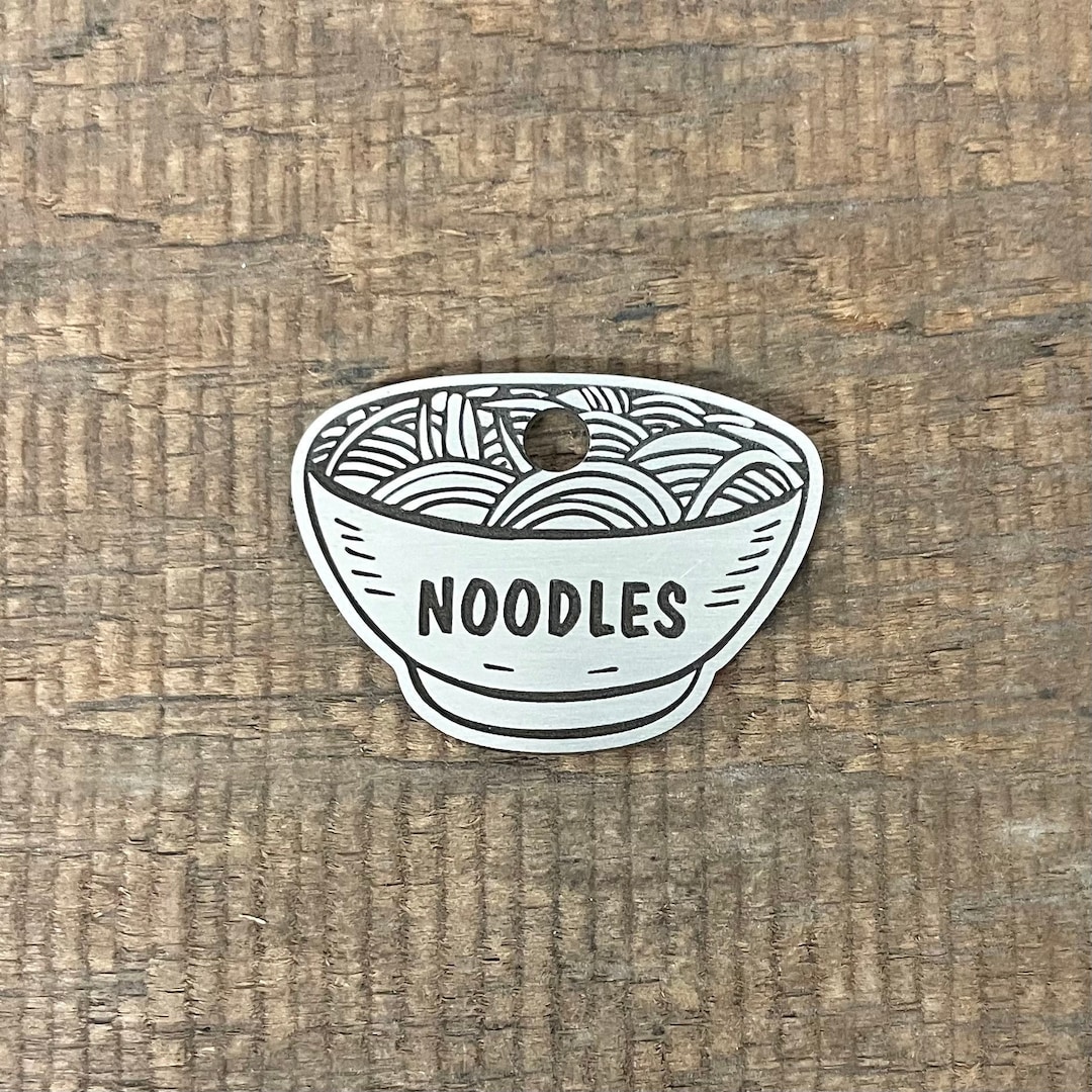 Noodles Dog Tag, Noodle Bowl Shape Pet ID Tag, Ramen Tag, Cat ID Tag ...
