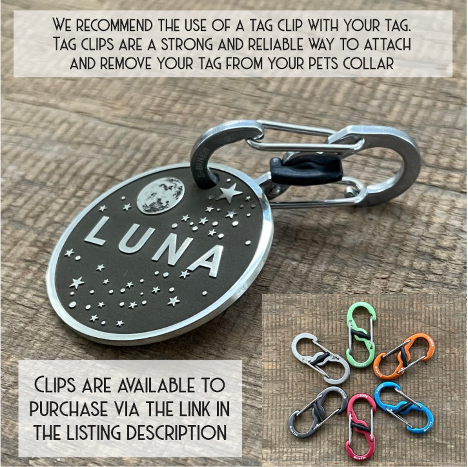 Moon Pet ID Tag Personalised Custom Pet Tag Hand Made Dog - Etsy