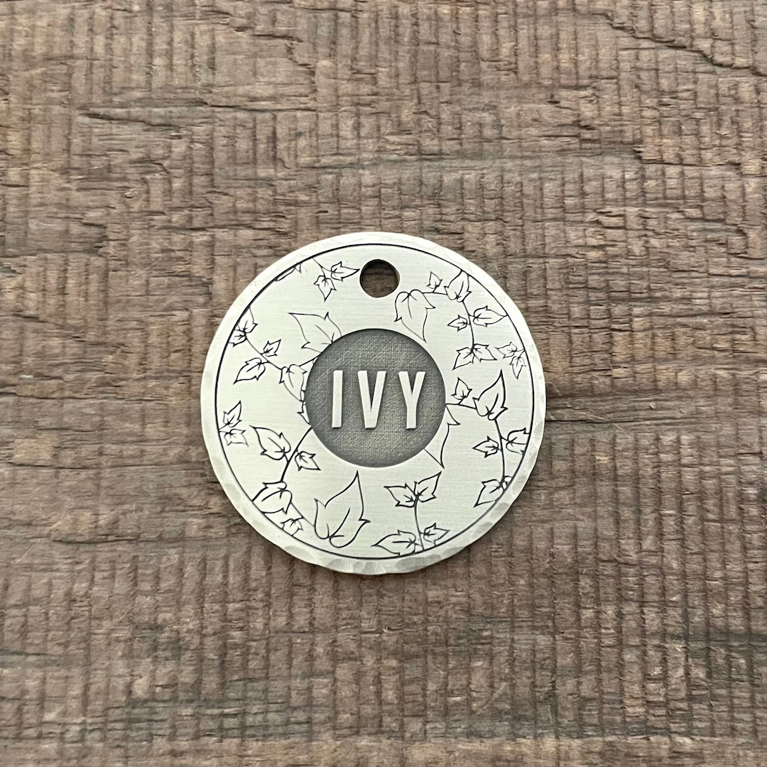 Ivy Dog Tag, Ivy Leaf, Pet ID Tag, Cat ID Tag, Personalized Dog Tag ...