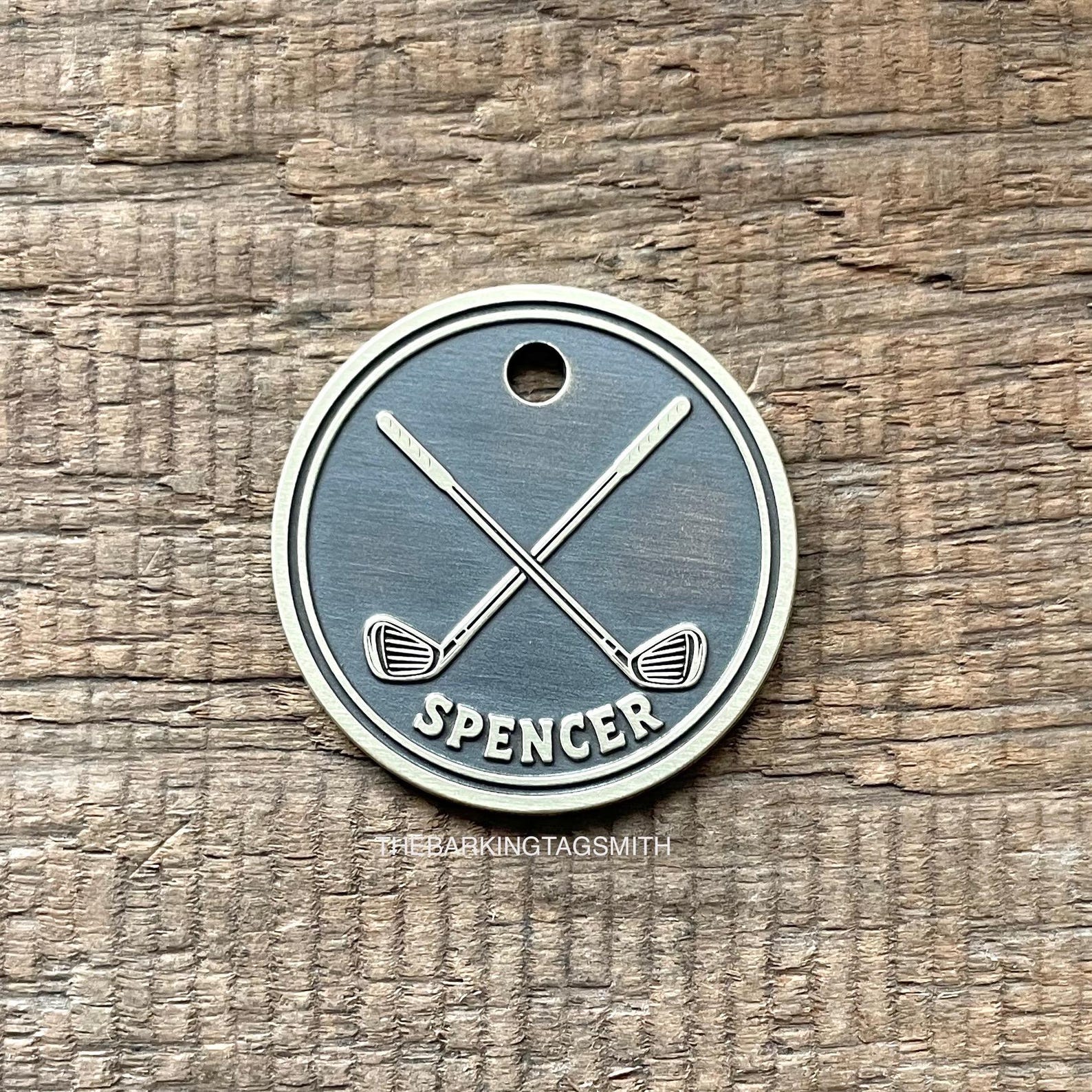 Golf Club Dog Tag, Golfer Pet ID Tag, Aged Vintage Style - Etsy New Zealand