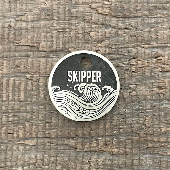 Ocean/waves Dog Tag Beach Pet ID Tag Personalized Dog Tag - Etsy
