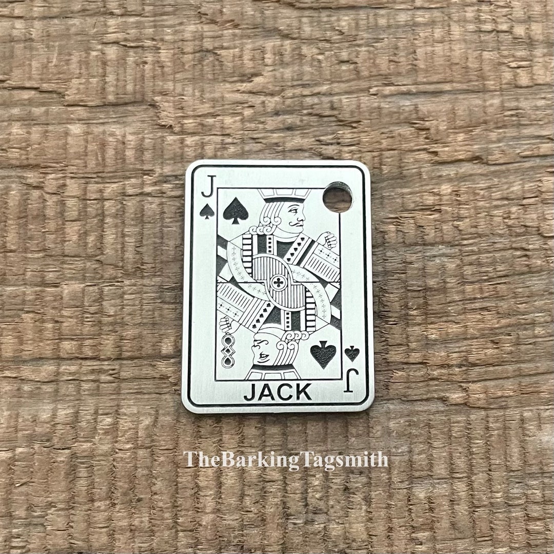 Jack of Spades Dog Tag, Pet ID Tag, Personalized Dog Tag, Custom, Dog ...