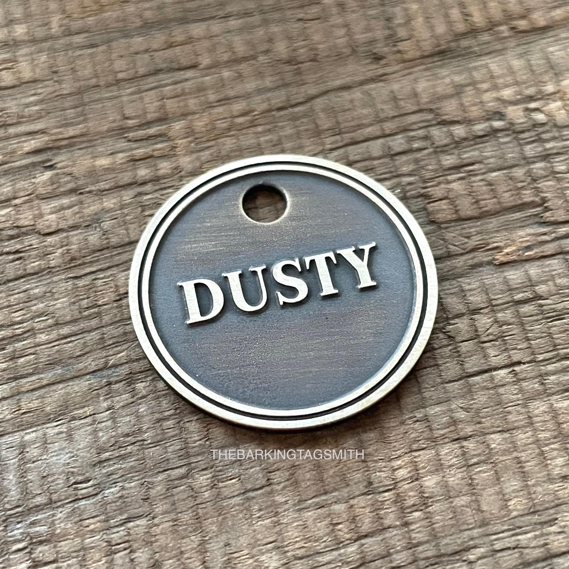 Rustic Dog Tag, Antique Pet ID Tag, Aged Vintage Style, Minimalist Cat ...