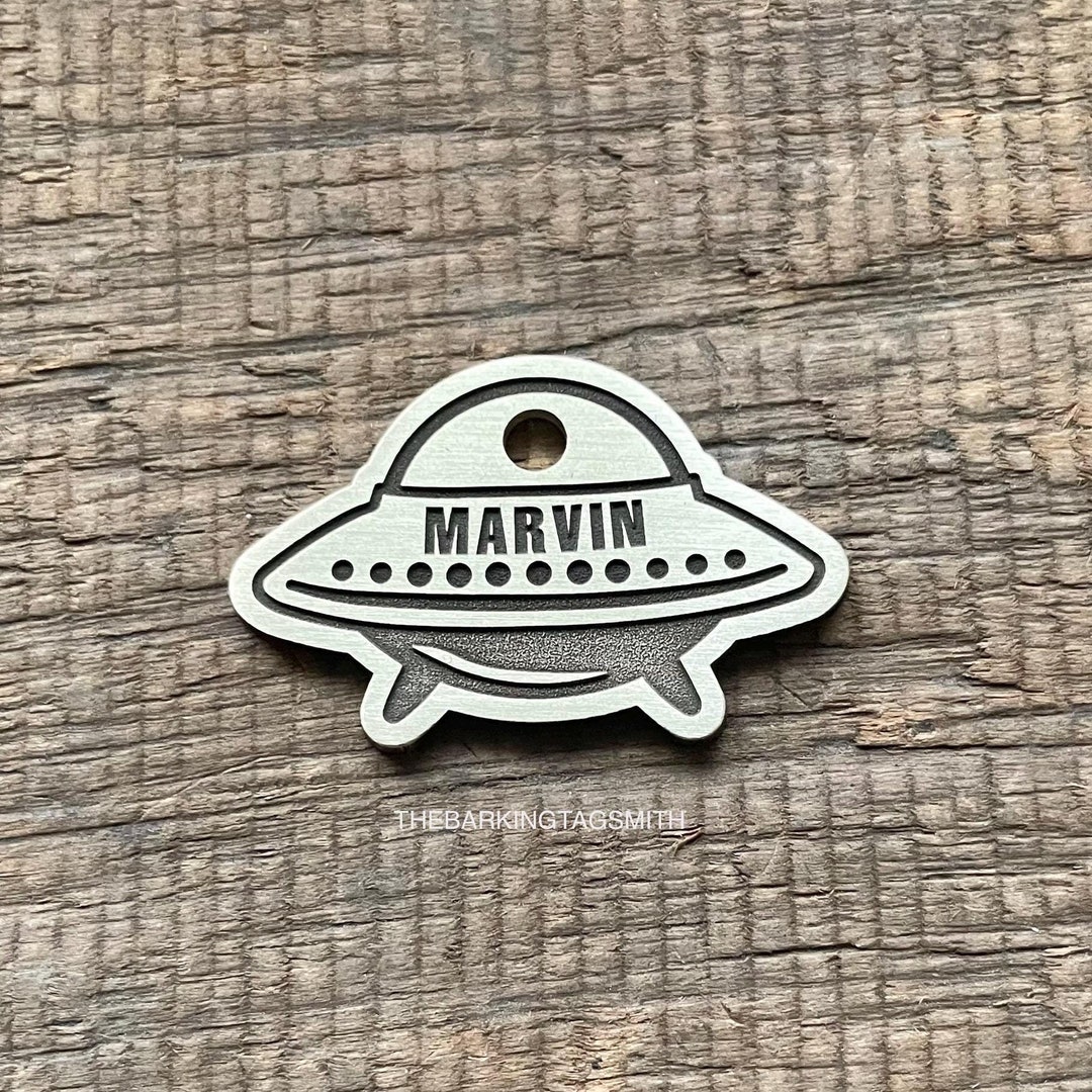Spaceship Dog Tag, UFO ID Tag, Personalized Dog Tag, Space, Custom Dog ...