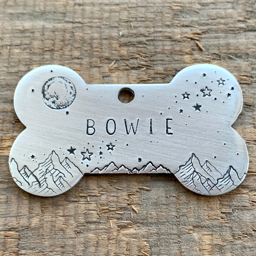 Thick Brass Bone ID Tag, Bone Dog Tag, Personalised Pet Tag, Custom ...
