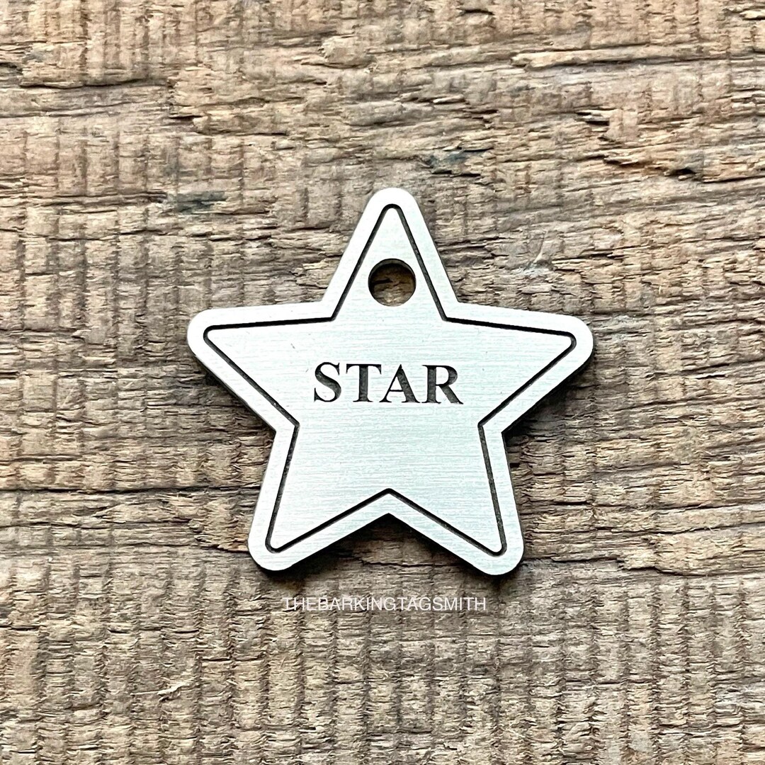 Star Shape Dog Tag, Space Pet ID Tag, Luna Tag, Cat ID Tag, Custom Dog ...