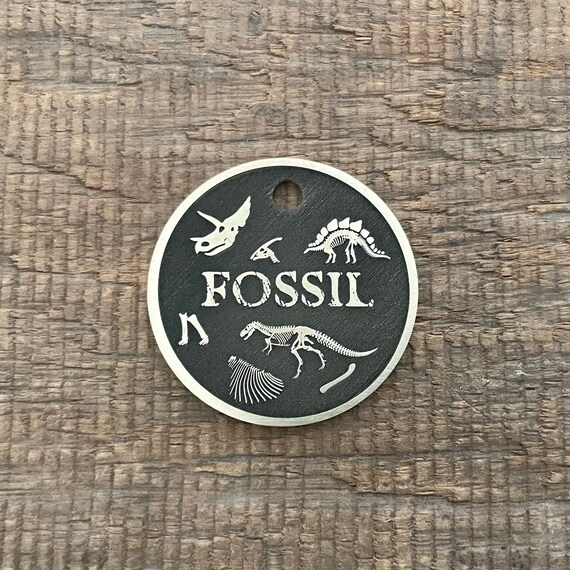 Fossil Dog Tag Dinosaur Pet ID Tag Personalized Dog Tag - Etsy