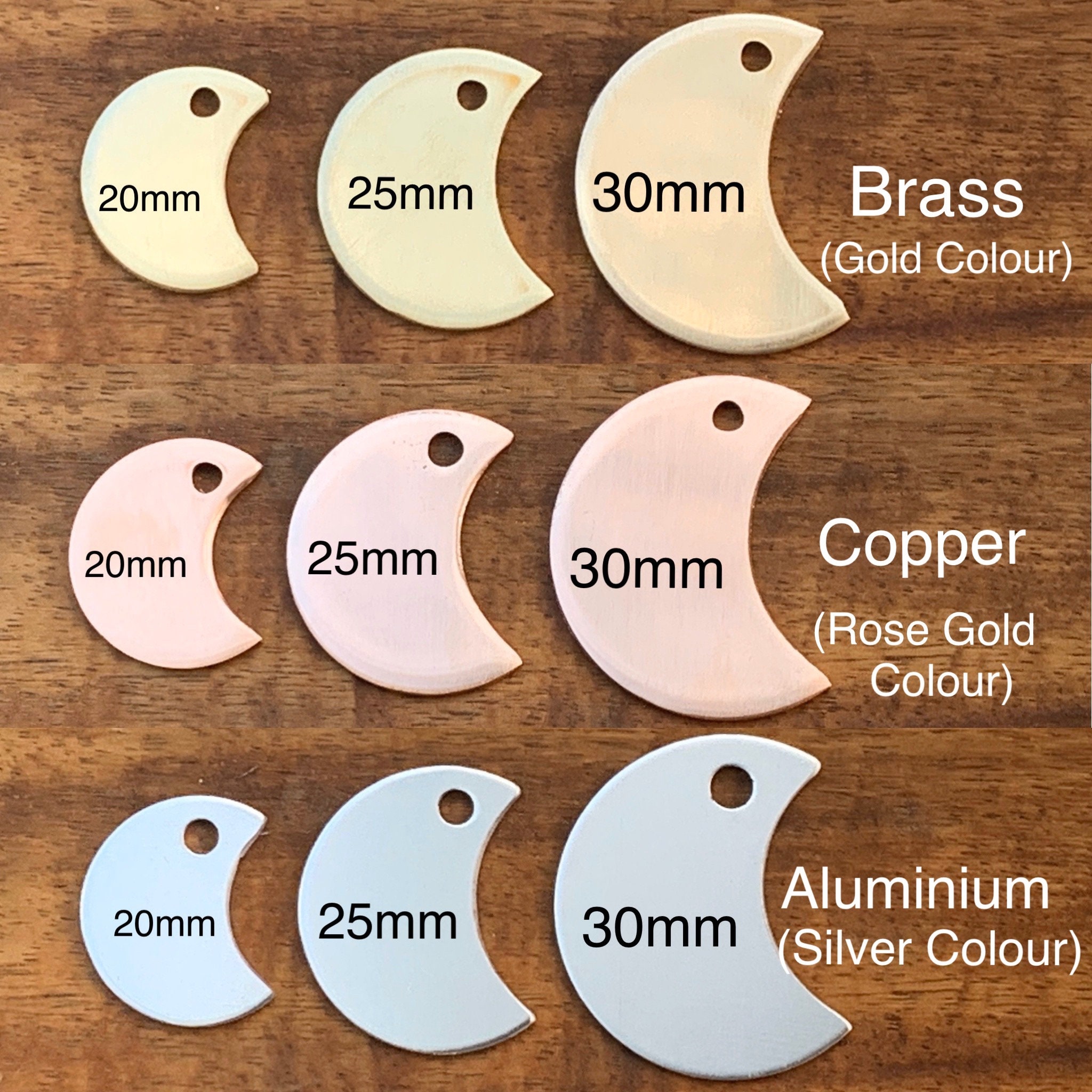 Personalised Custom Moon Shape Pet Tag Hand Made Dog Tag New | Etsy