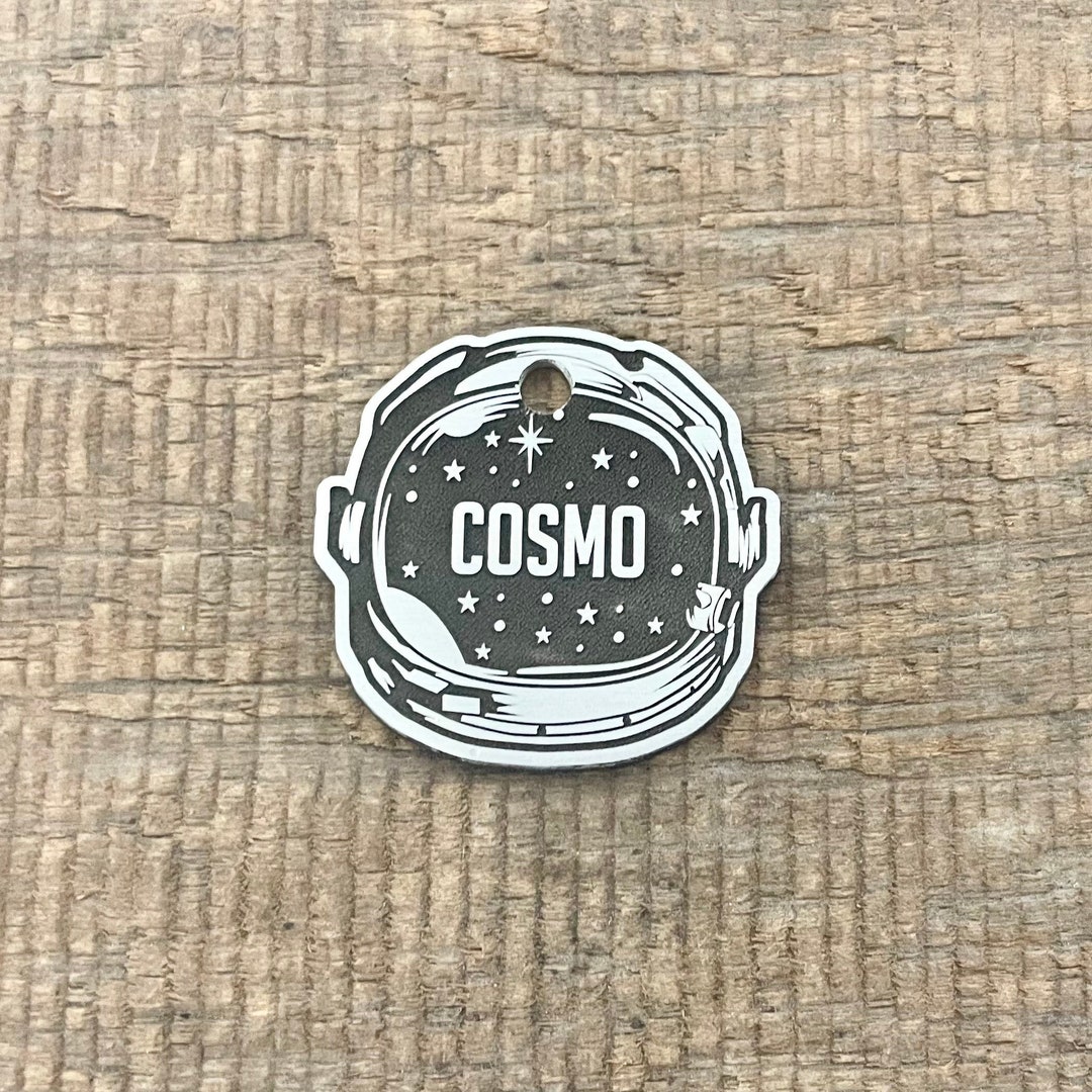 Astronaut Helmet Pet Tag, Luna Dog Tag, Space Pet ID Tag, Personalized ...