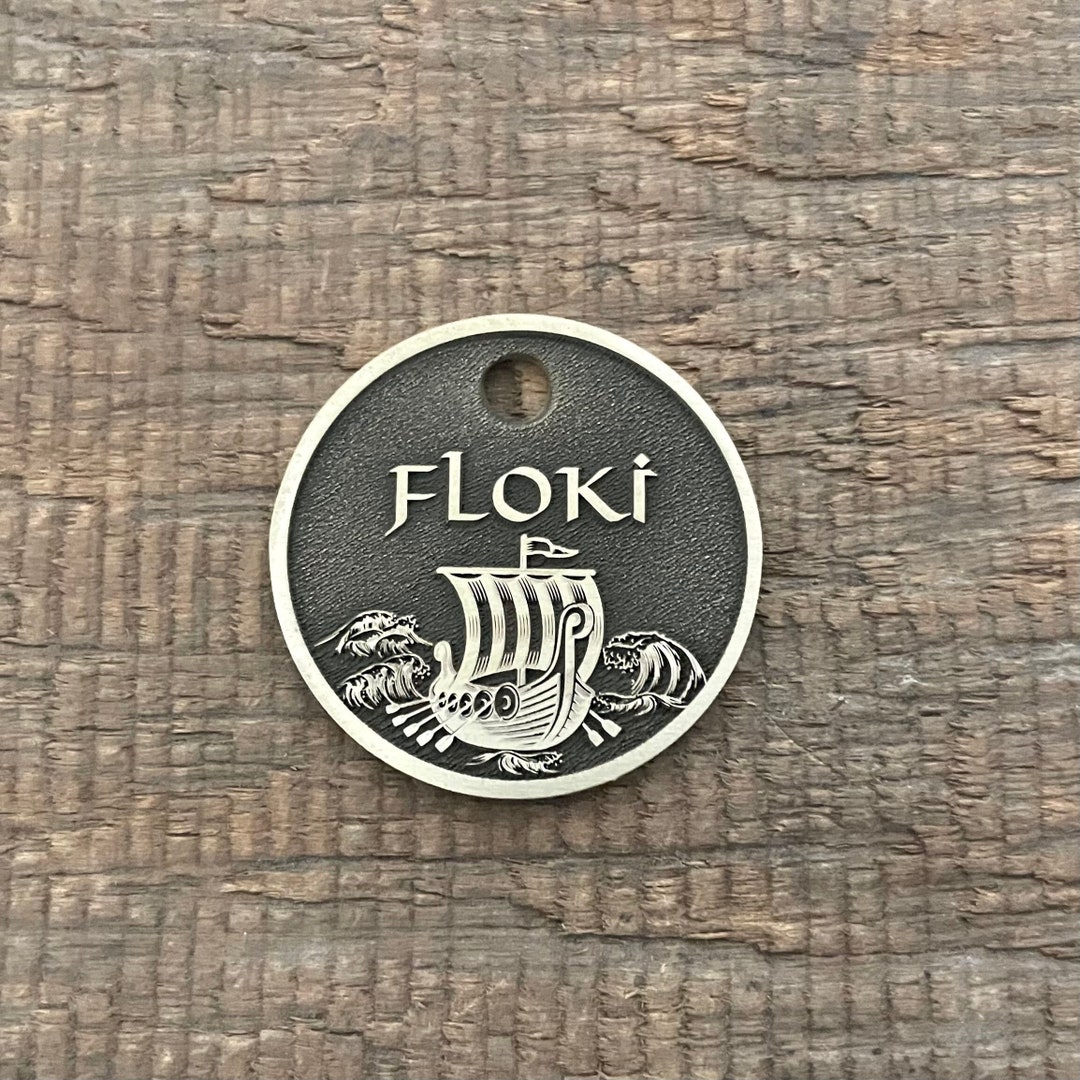Floki Dog Tag, Viking Boat Pet ID Tag, Personalized Dog Tag, Microchip ...