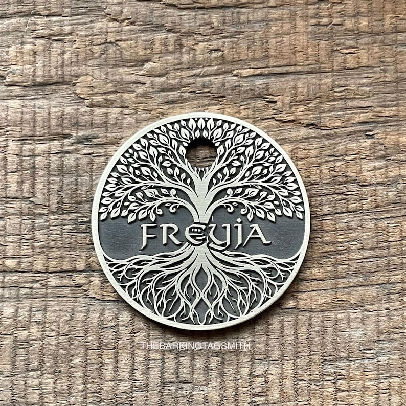 Tree of Life Dog Tag, Celtic Tree, Viking Pet ID Tag, Fantasy Cat ID ...