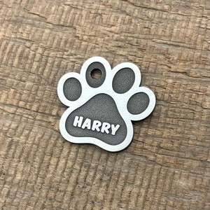Paw Print Dog Tag, Paw Shape Pet ID Tag, Cat ID Tag, Custom Dog Tags ...