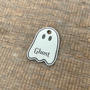 Ghost Shape Dog Tag, Spooky Pet ID Tag, Halloween Tag, Cat ID Tag ...