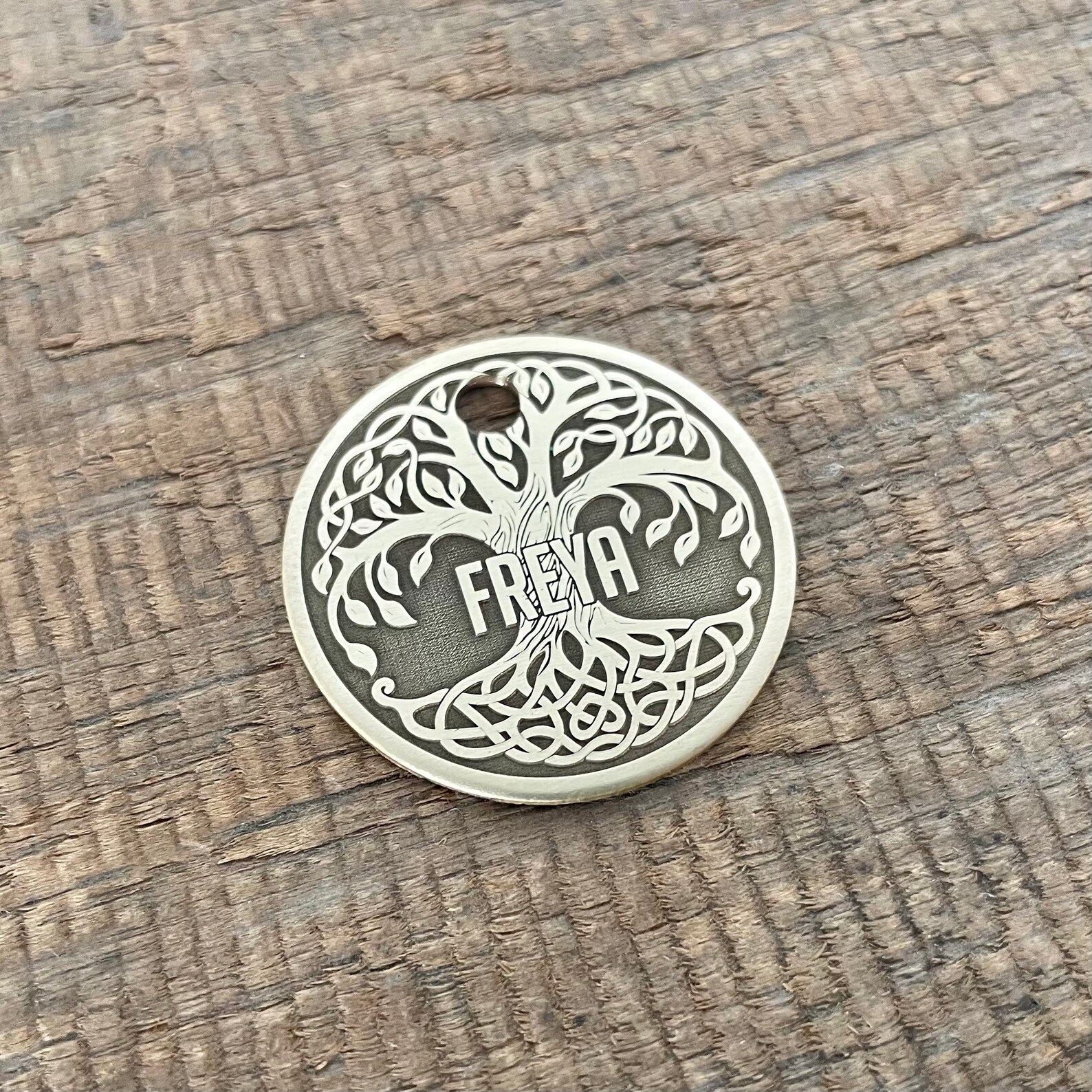 Tree of Life Dog Tag Celtic Tree Viking Pet ID Tag Fantasy - Etsy