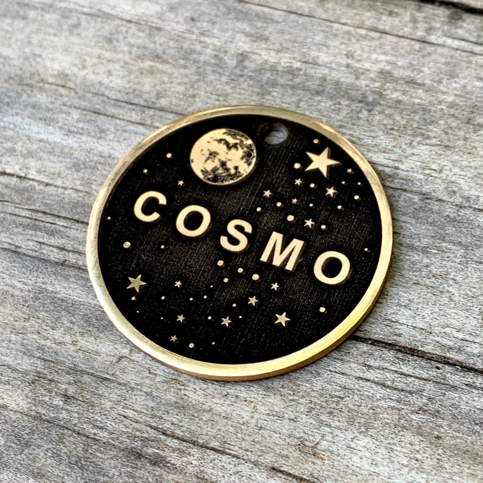 Space Themed Pet ID Tag Dog Collar Tag Engraved Tag for | Etsy