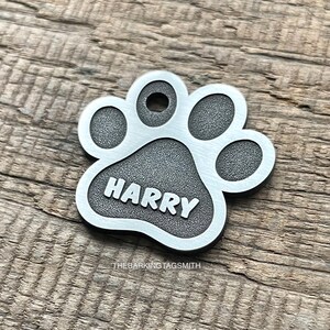 Paw Print Dog Tag, Paw Shape Pet ID Tag, Cat ID Tag, Custom Dog Tags ...