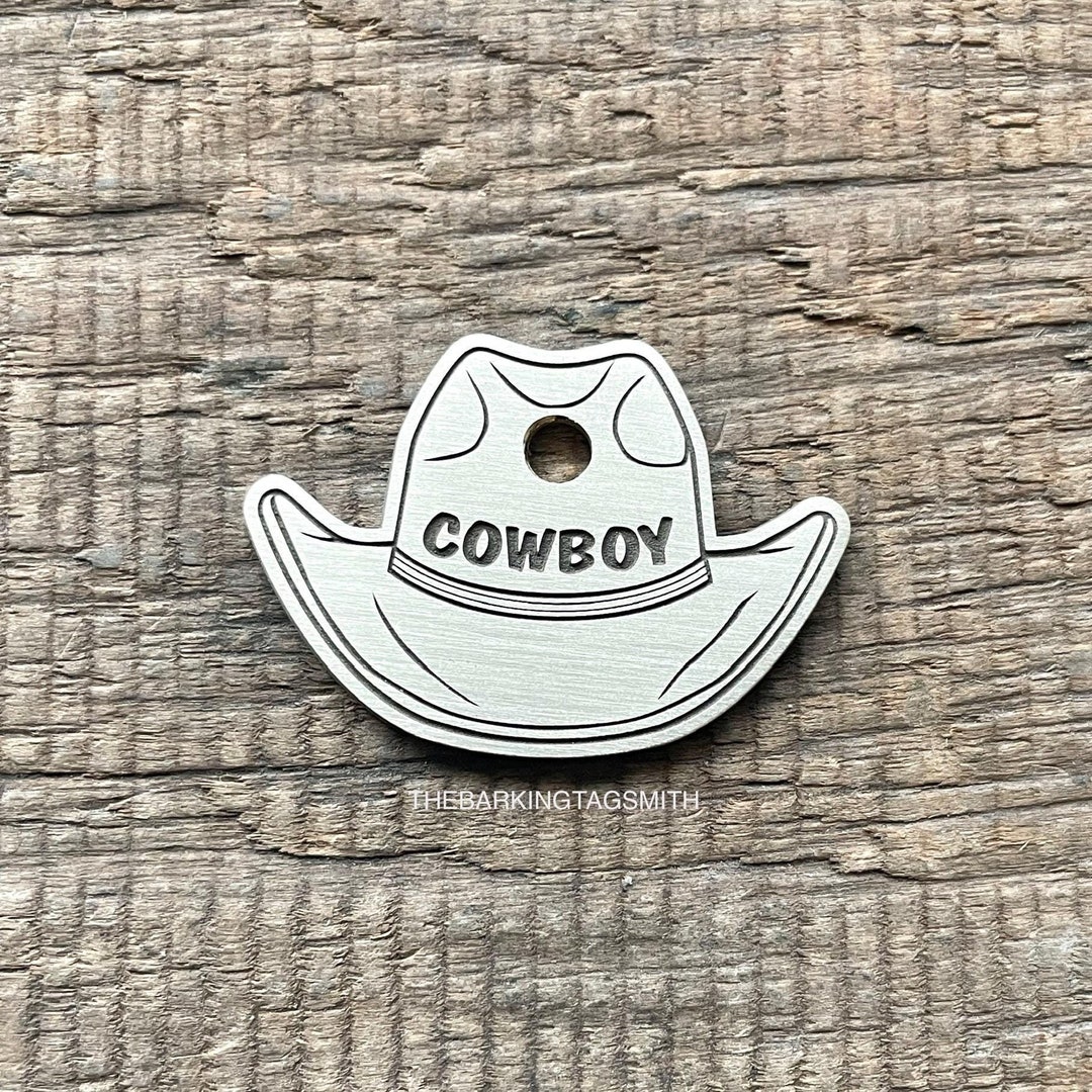 Cowboy Hat Shape Dog Tag, Western Pet ID Tag, Country Pet Tag, Cat ID ...