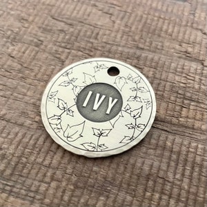 Ivy Dog Tag, Ivy Leaf, Pet ID Tag, Cat ID Tag, Personalized Dog Tag ...