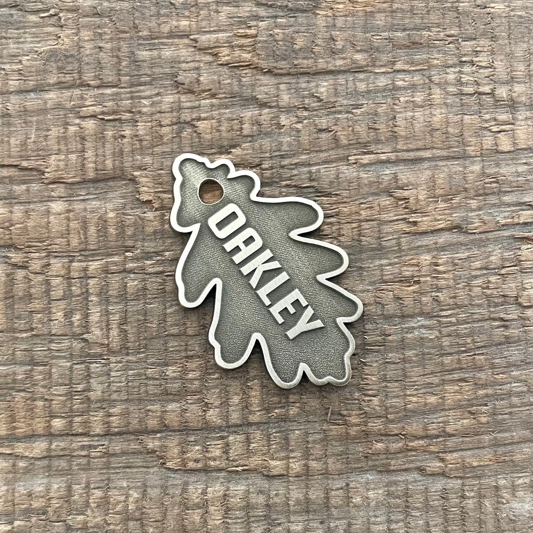 Oak Leaf Shape Dog Tag, Oakley Pet ID Tag, Personalized Dog Tag ...