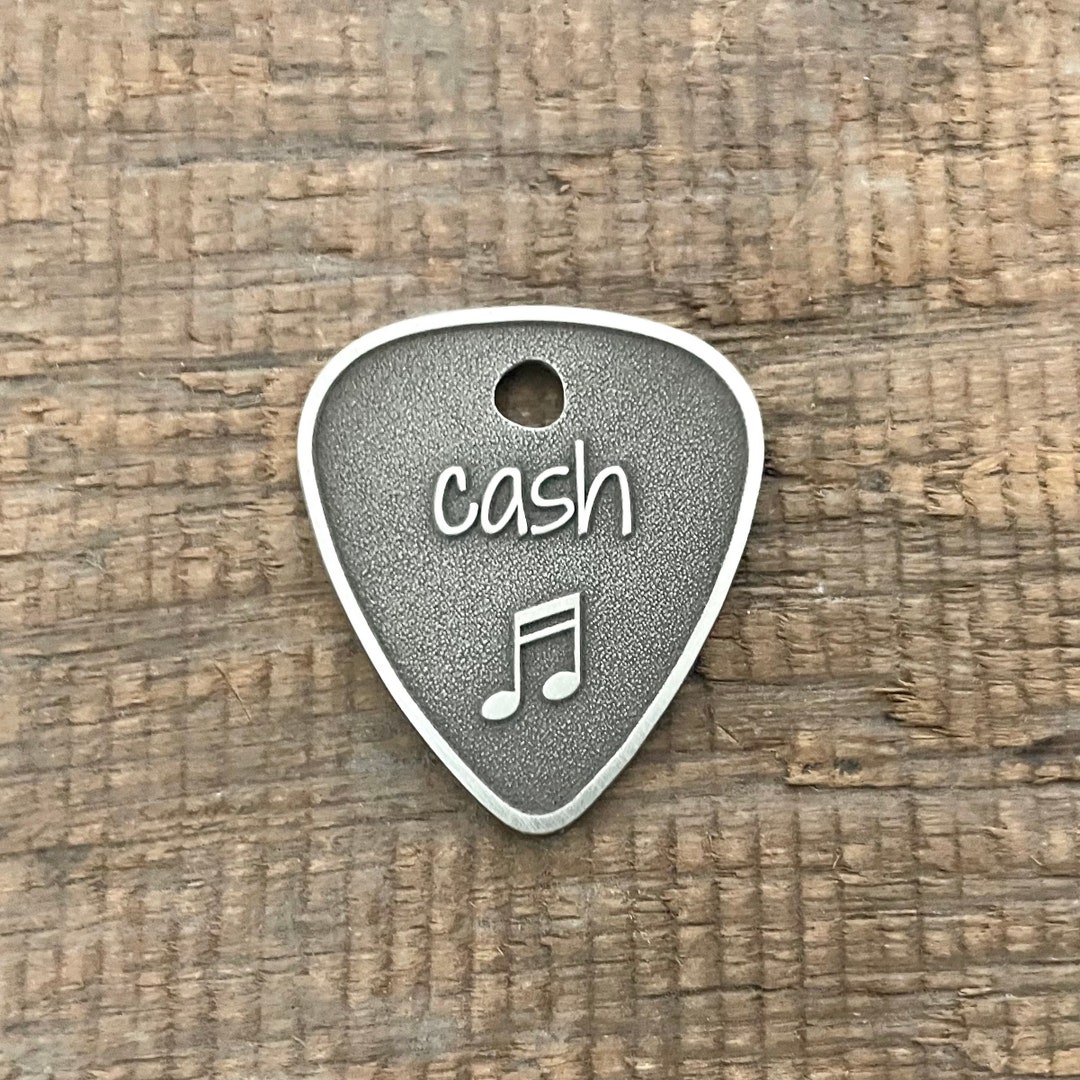 Music Dog Tag, Guitar Pick Pet ID Tag, Plectrum, Personalized Dog Tag ...