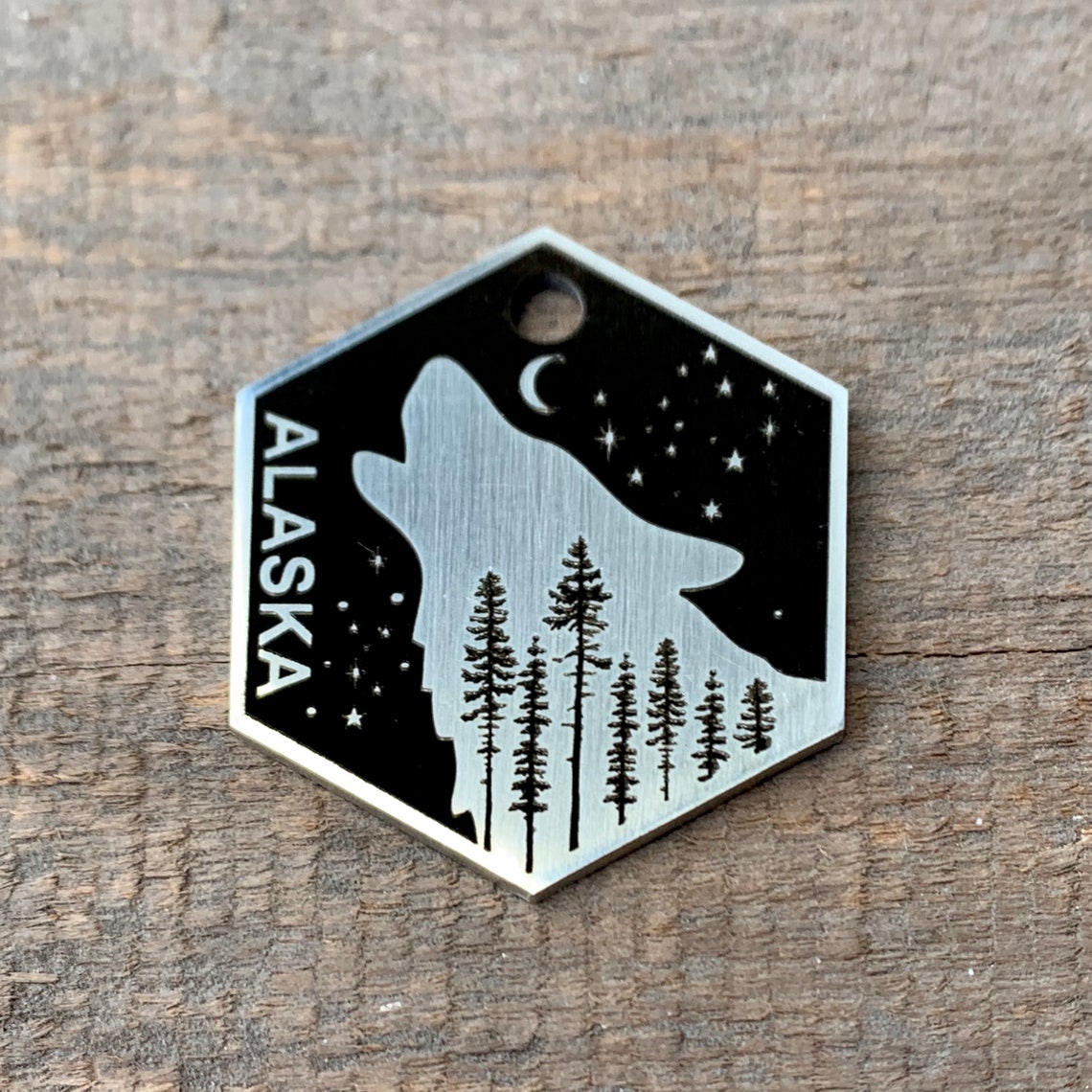 Wolf Dog Tag Pet ID Tag Dog Collar Tag Dog Name Tag | Etsy