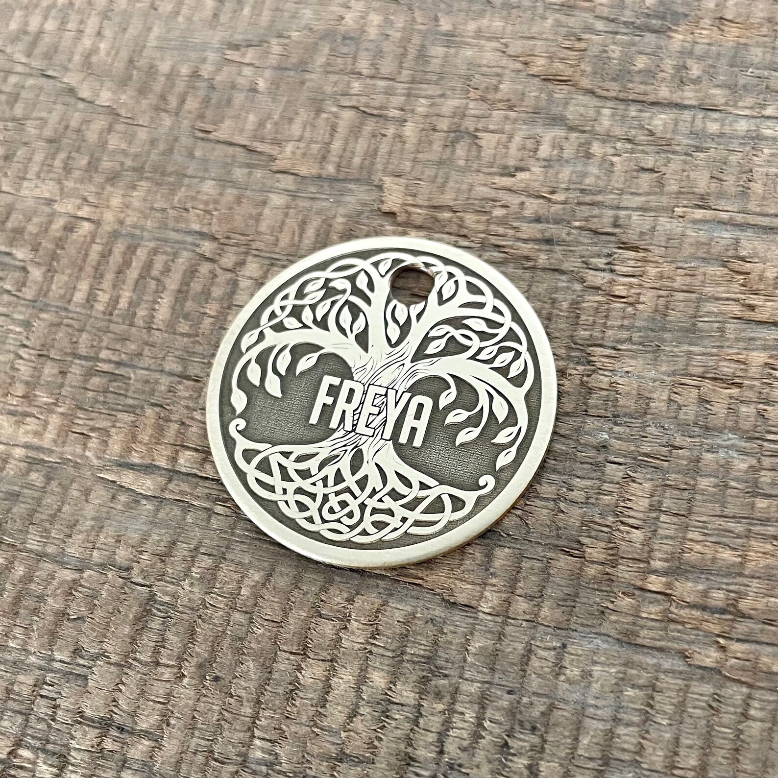 Tree of Life Dog Tag Celtic Tree Viking Pet ID Tag Fantasy - Etsy