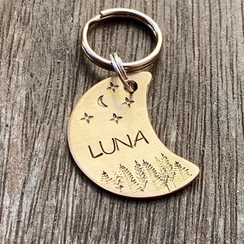 Personalised Custom Moon Shape Pet Tag Hand Made Dog Tag New - Etsy