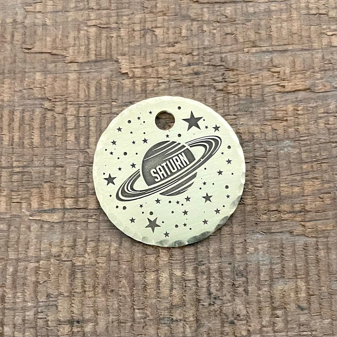 Saturn Dog Tag, Pet ID Tag, Planet, Personalized Dog Tag, Custom Dog ...